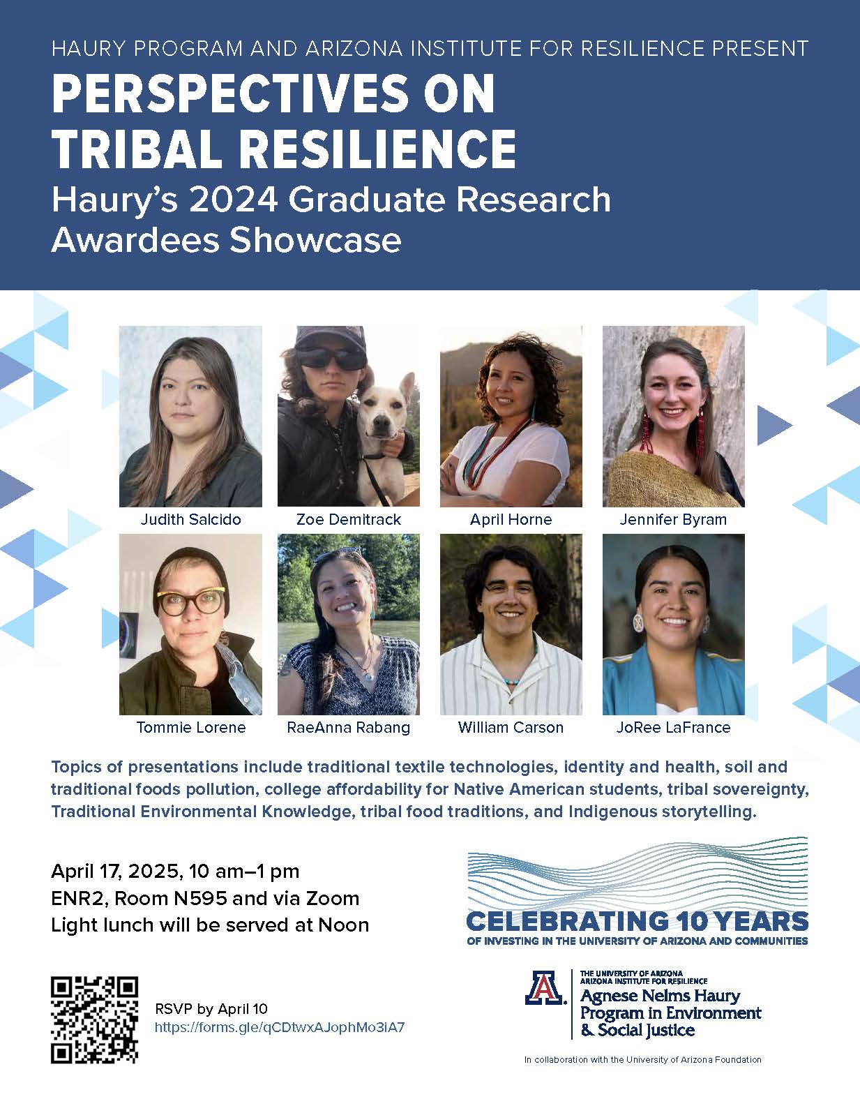 "Perspectives on Tribal Resilience:” Haury’s 2024 Graduate Research ...